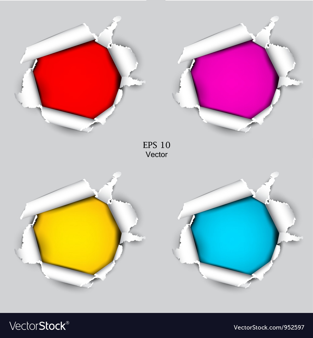 Torn paper notes set Royalty Free Vector Image