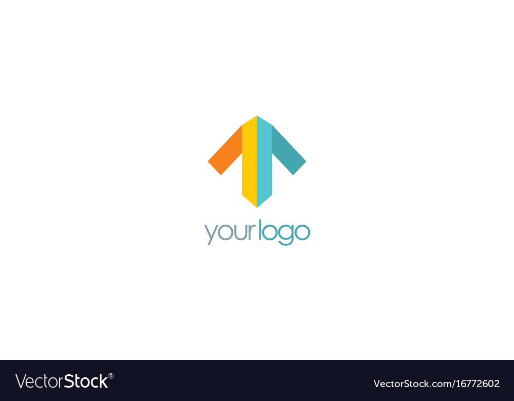 Arrow up colored logo Royalty Free Vector Image