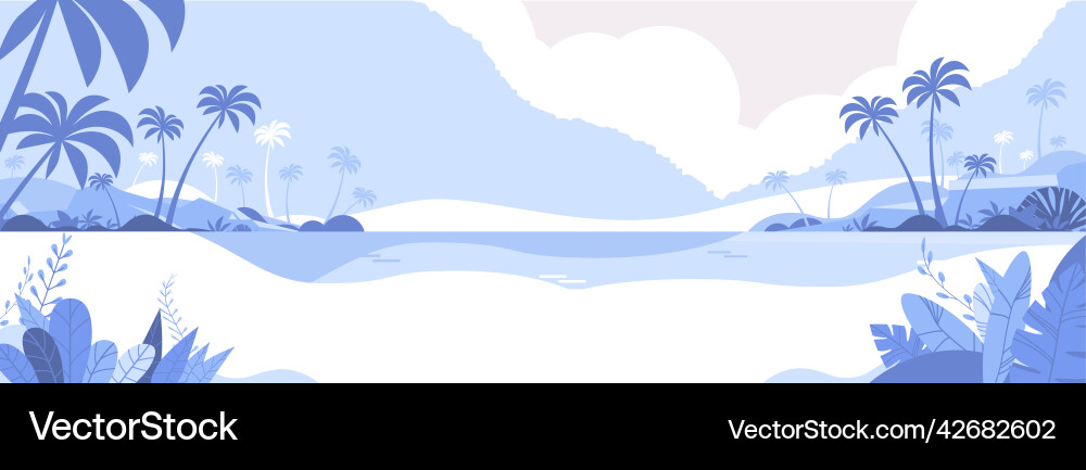 Beautiful tropical beach landscape summer seaside Vector Image