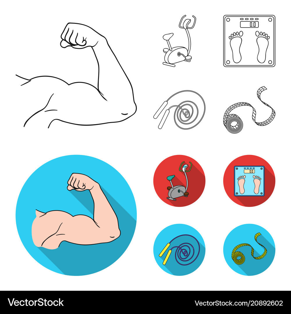 Biceps exercise bike scales for weighing Vector Image
