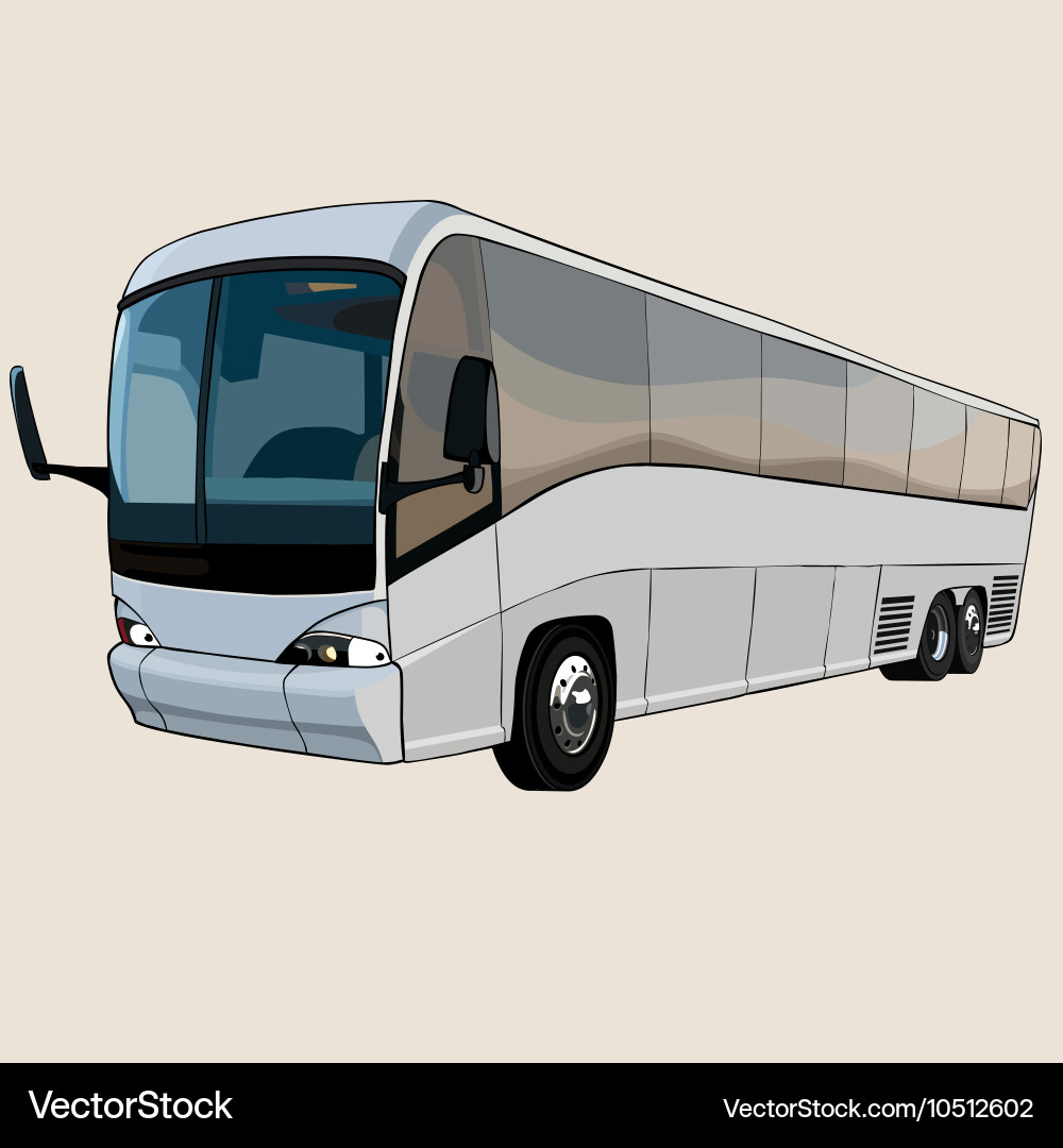 Cartoon big bus with eyes Royalty Free Vector Image