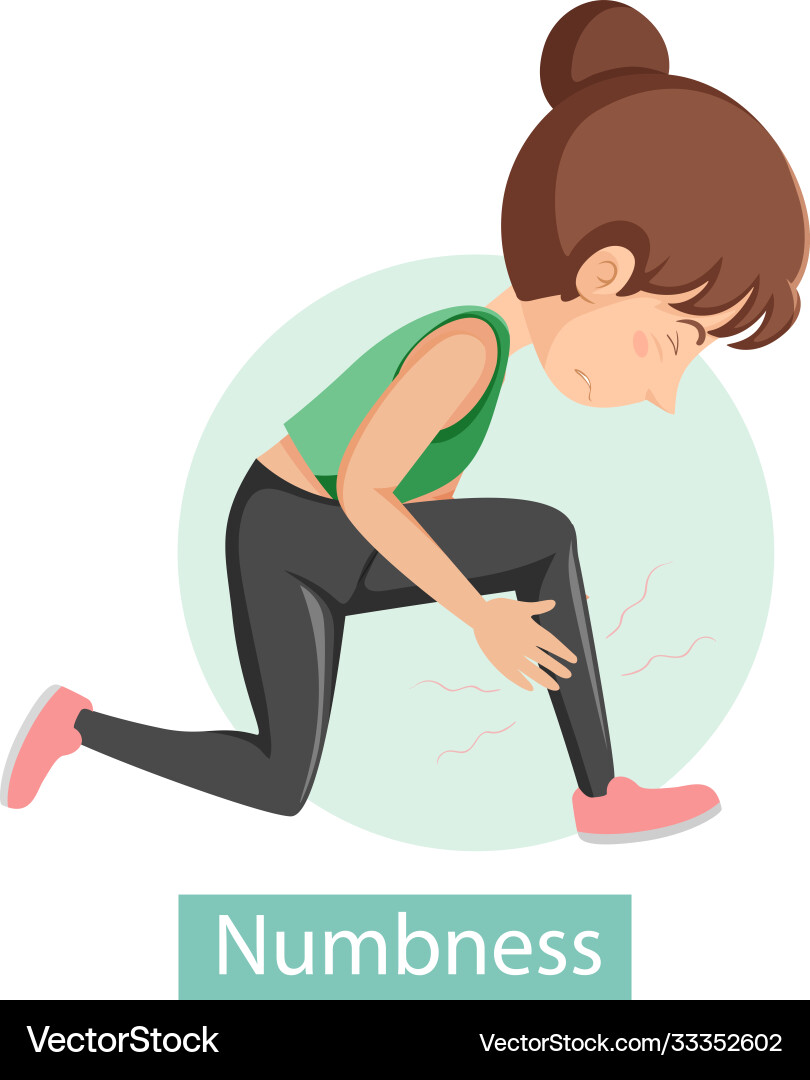 Cartoon character with numbness symptoms Vector Image