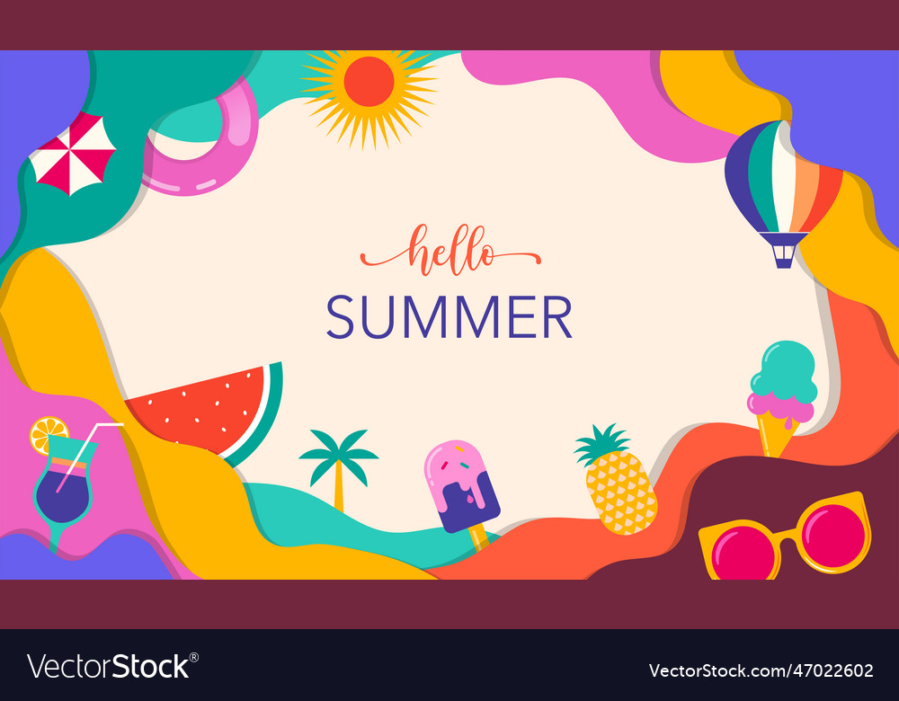 Colorful abstract summer background poster Vector Image