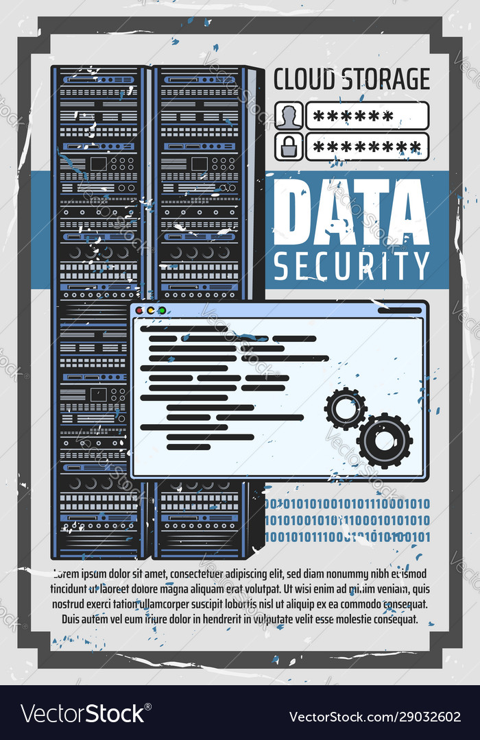 Data security interface server login and password Vector Image