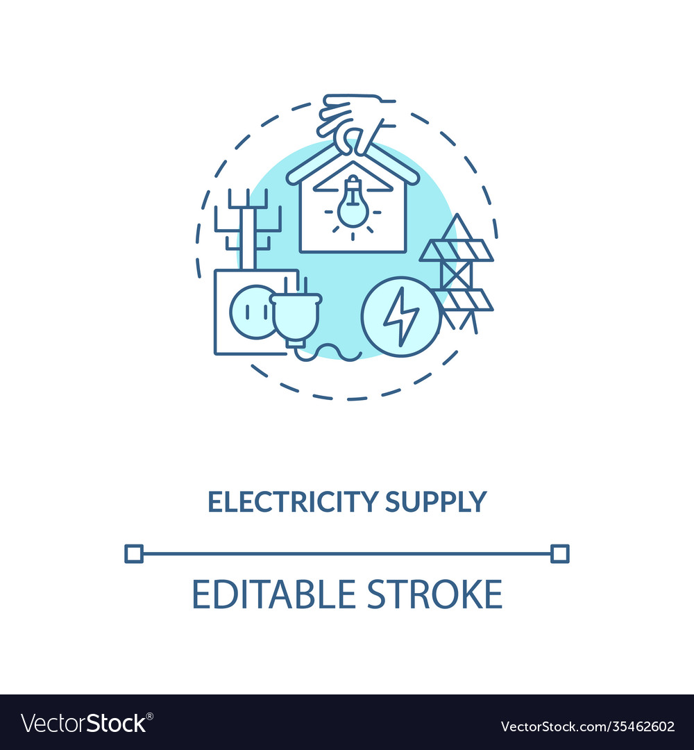 Electricity supply turquoise concept icon Vector Image Electricity supply turquoise concept icon Vector Image