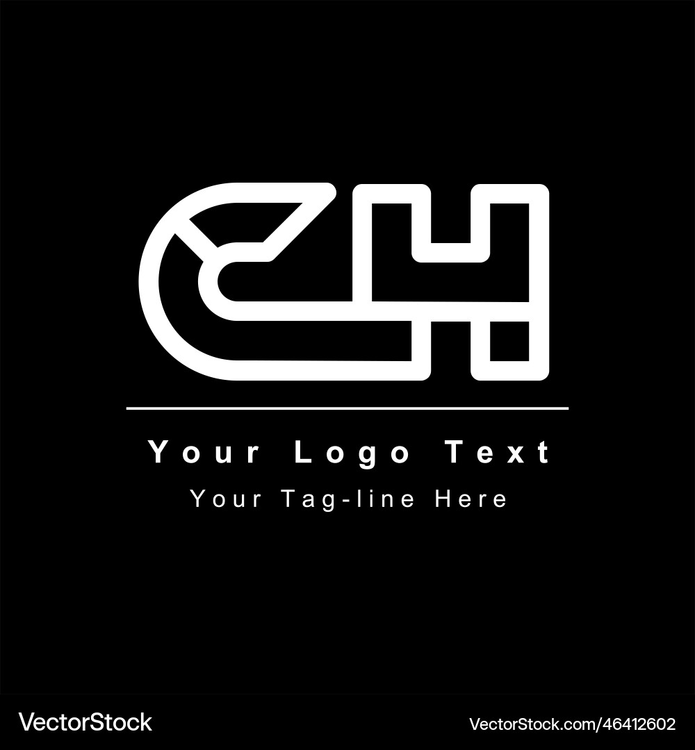 Elegant initial ch or hc logo template icon symbol