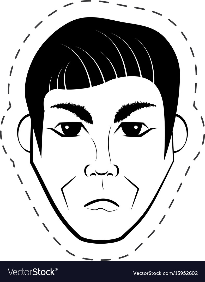 Face man expression facial black and white Vector Image