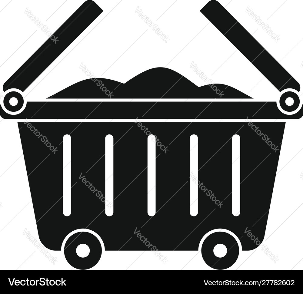 Garbage city cart icon simple style Royalty Free Vector