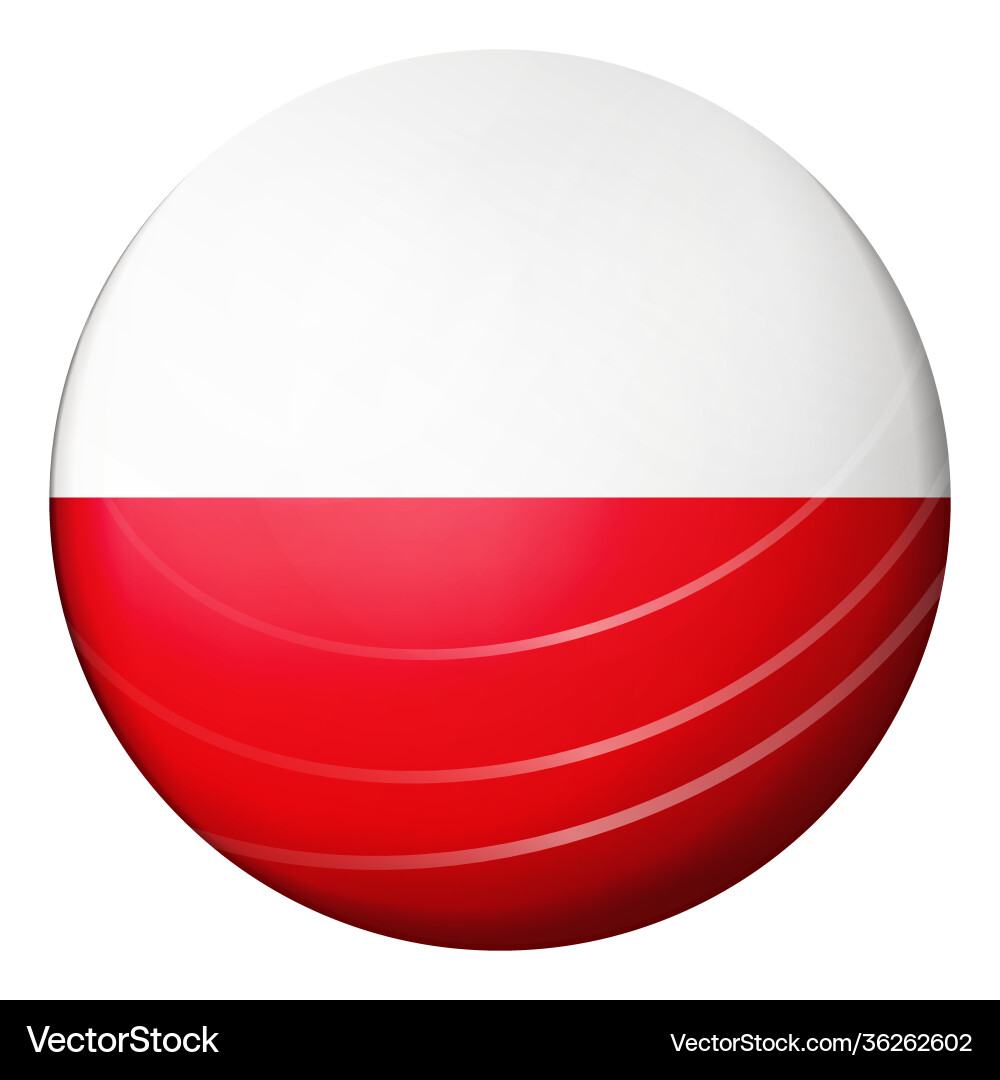 Glass light ball with flag poland round sphere Vector Image