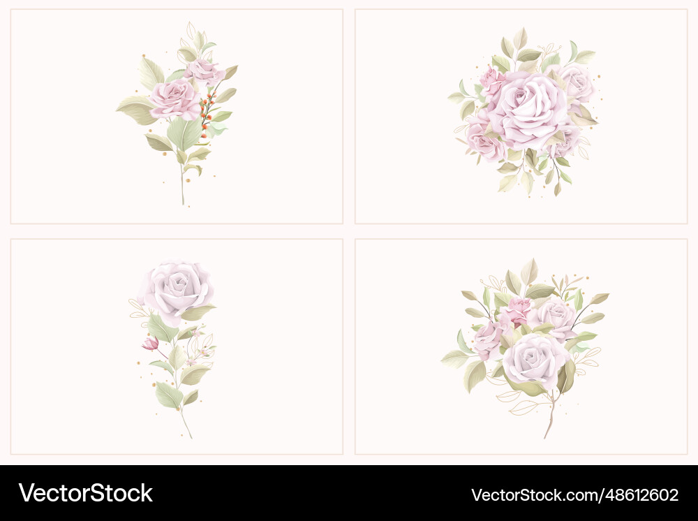 Hand drawn floral roses bouquet design Royalty Free Vector