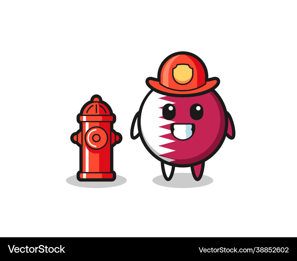 Mascot character qatar flag badge Royalty Free Vector Image