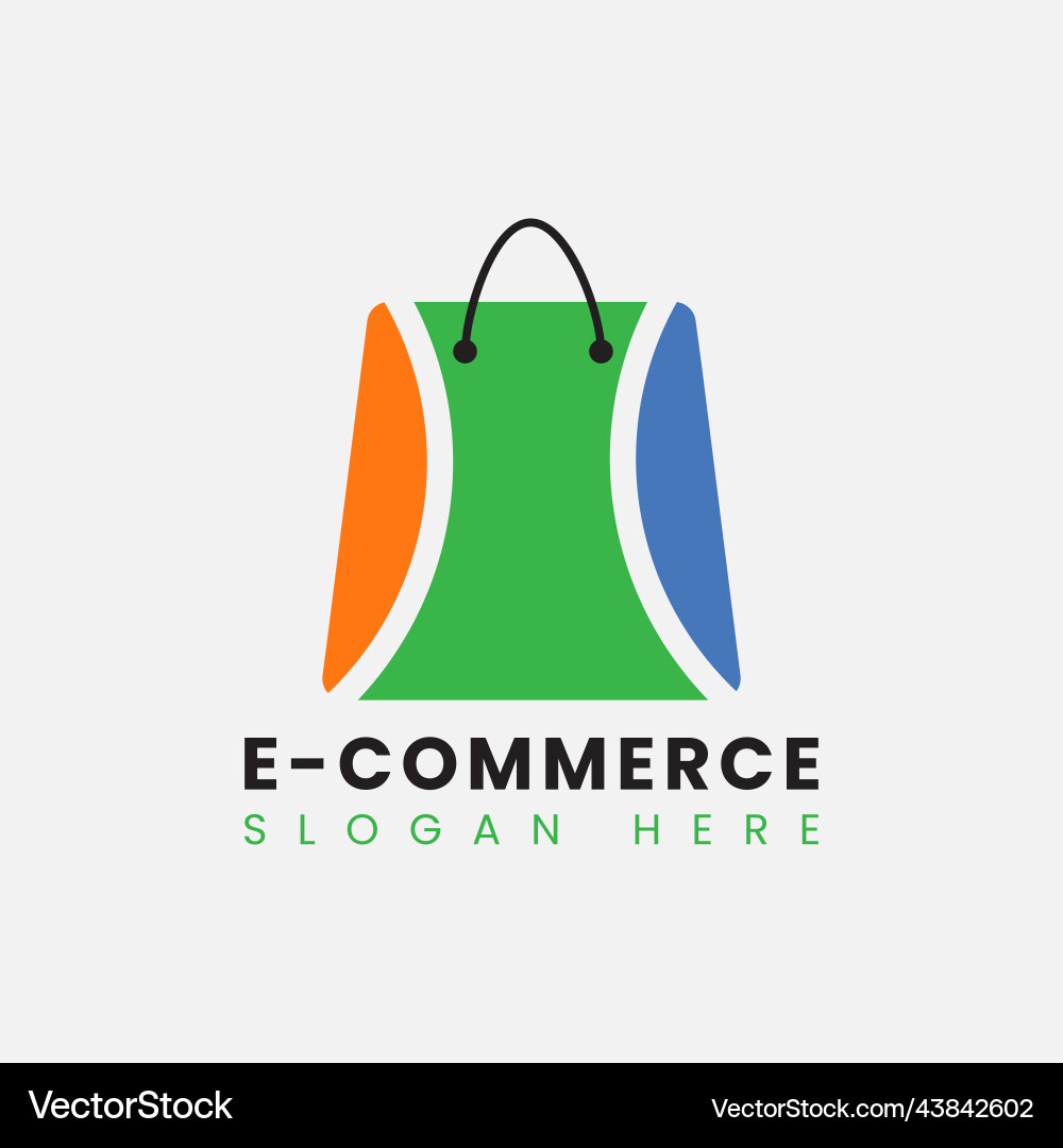 Modern ecommerce online shop store logo design Vector Image