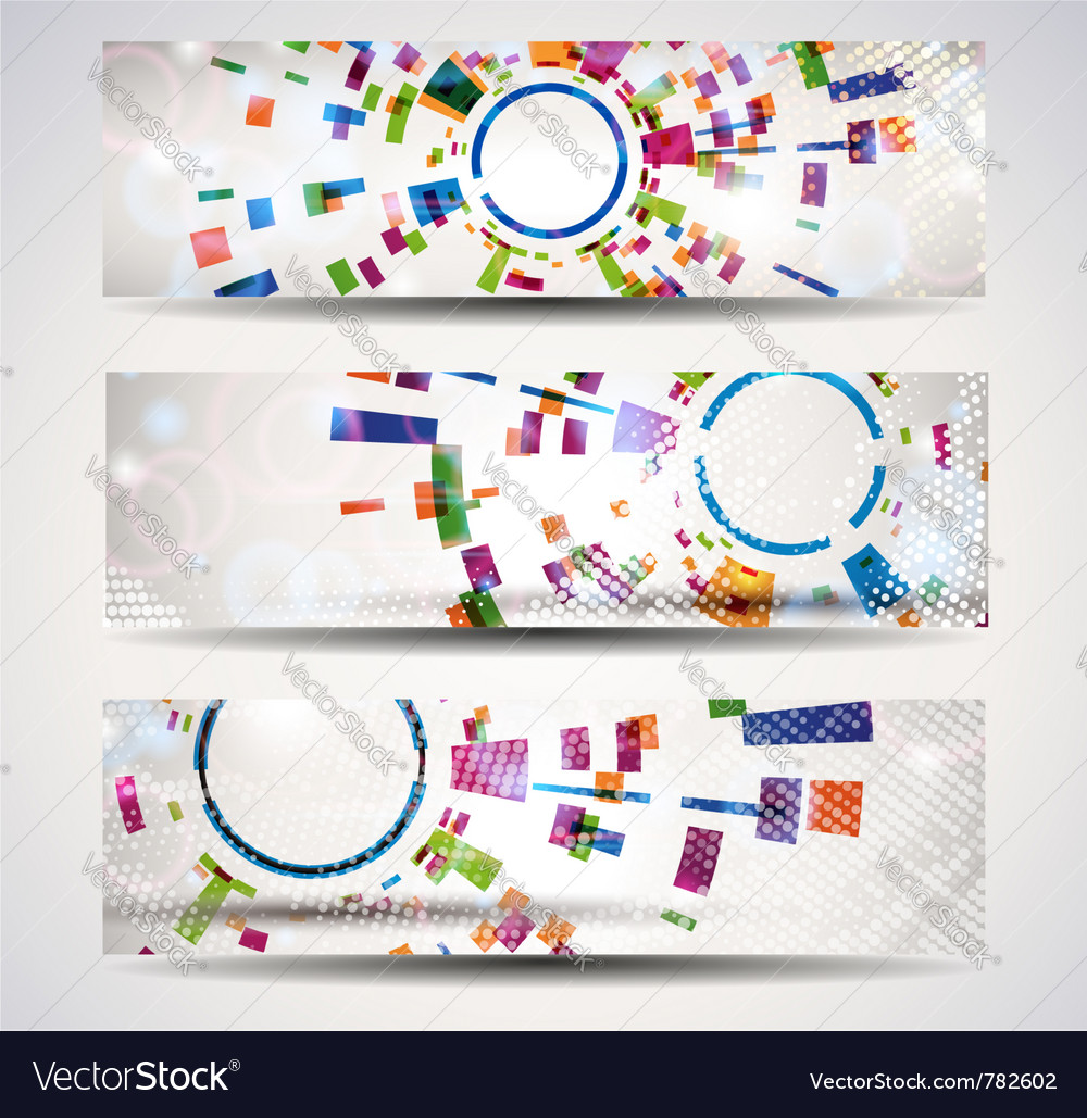 Set abstract header-banner Royalty Free Vector Image