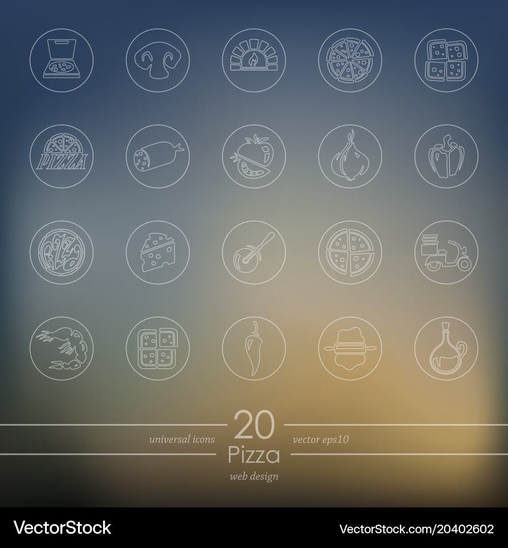 Set of pizza icons Royalty Free Vector Image - VectorStock