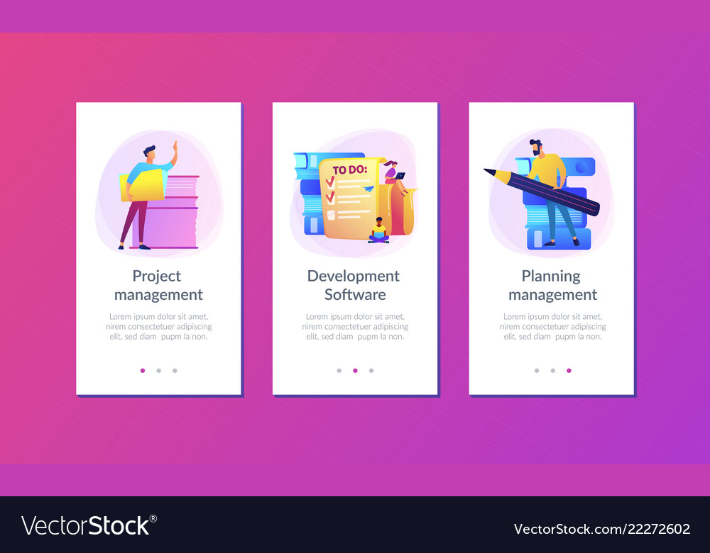 Task management it app interface template Vector Image