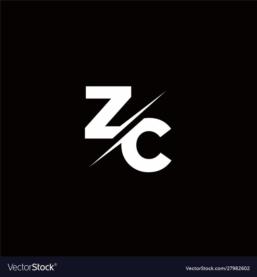 Zc logo letter monogram slash with modern Vector Image