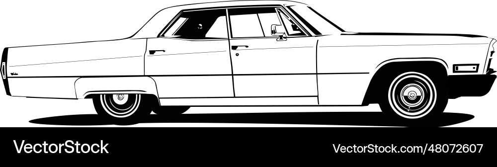 1968 vintage old car side logo Royalty Free Vector Image