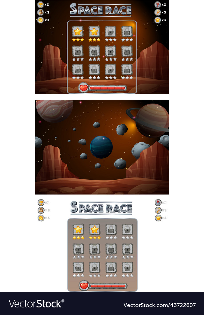 A game background template with elements Vector Image