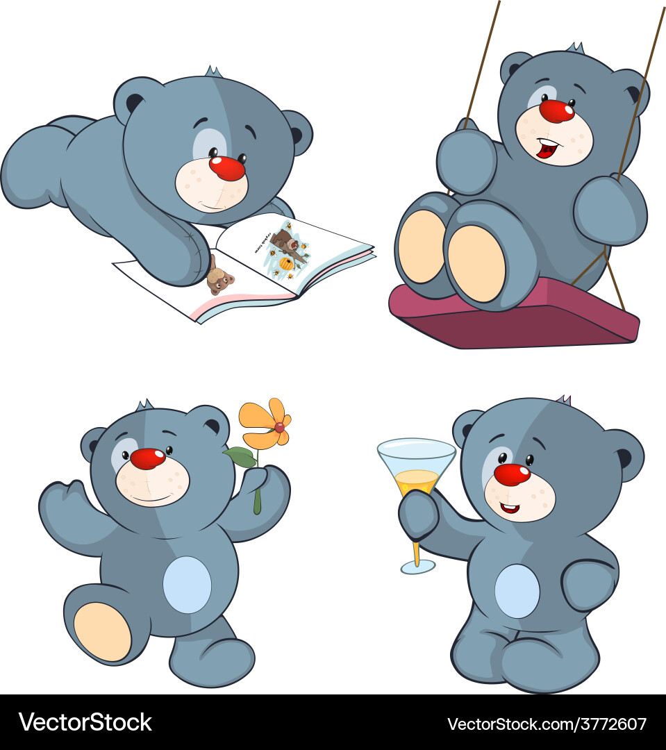 A set of bears cartoon Royalty Free Vector Image