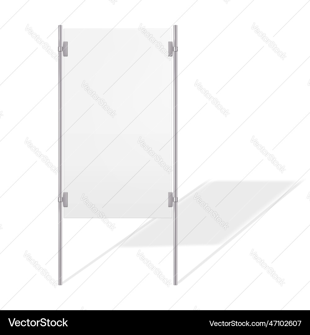 Blank white outdoor sign mock-up empty billboard Vector Image