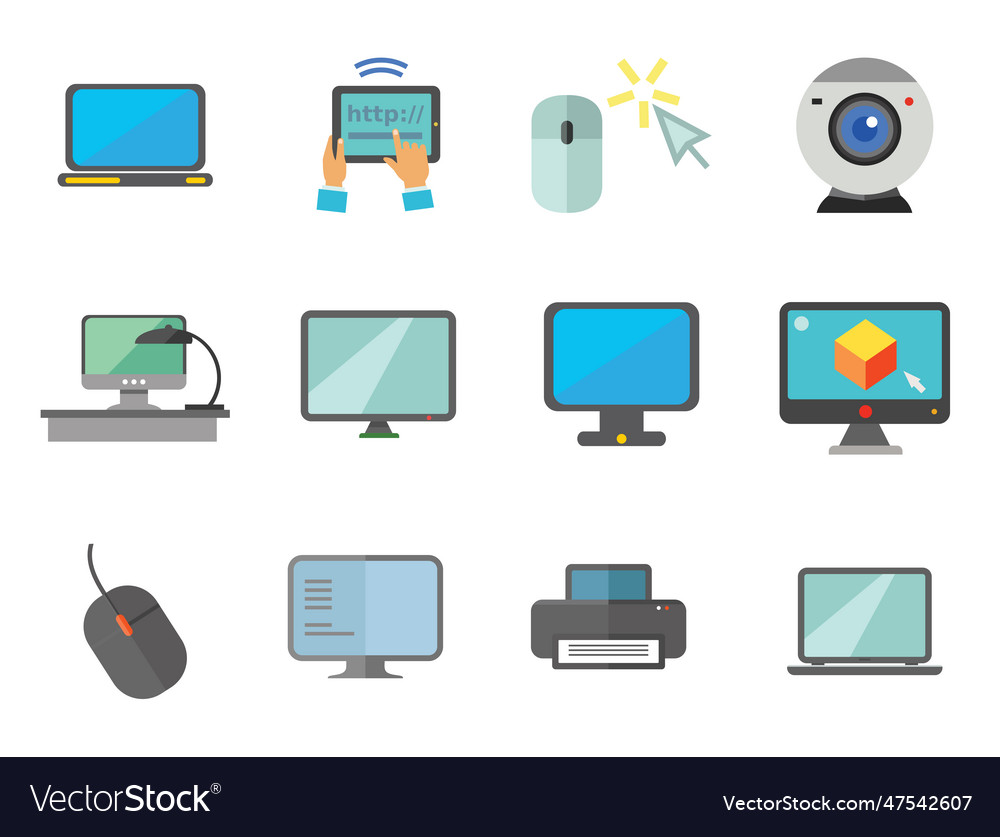 Computer icon set Royalty Free Vector Image - VectorStock