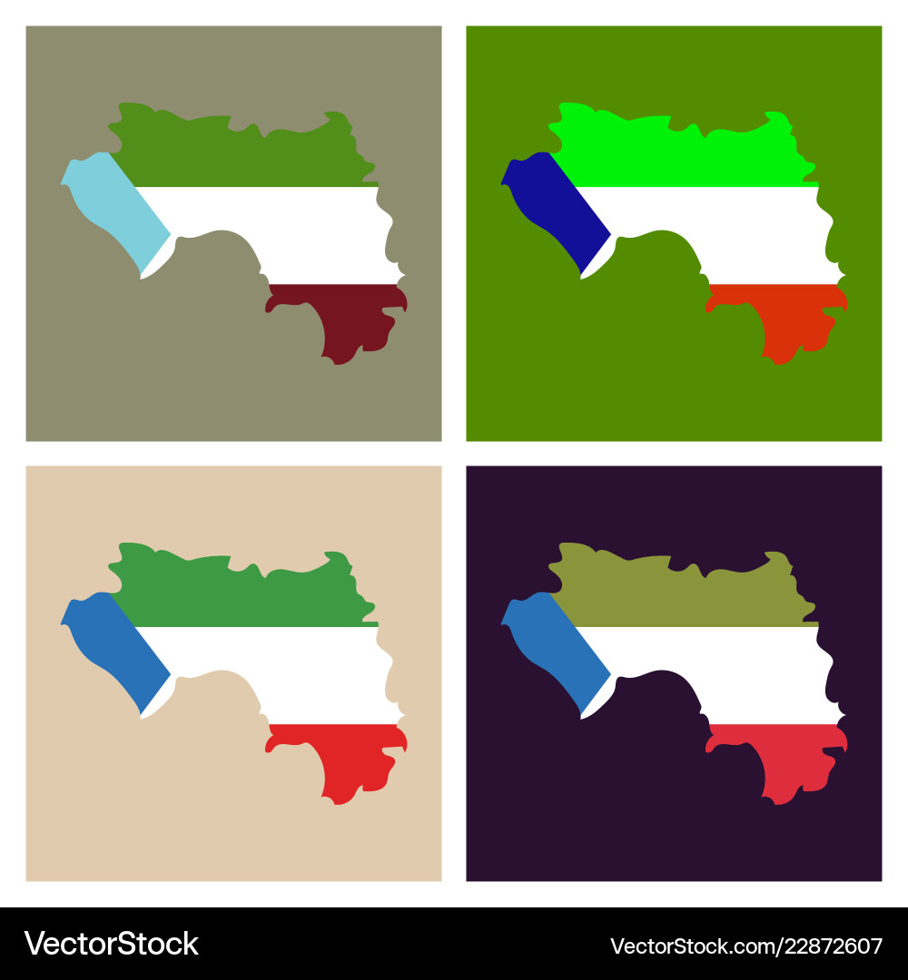 Equatorial guinea map and flag in white background