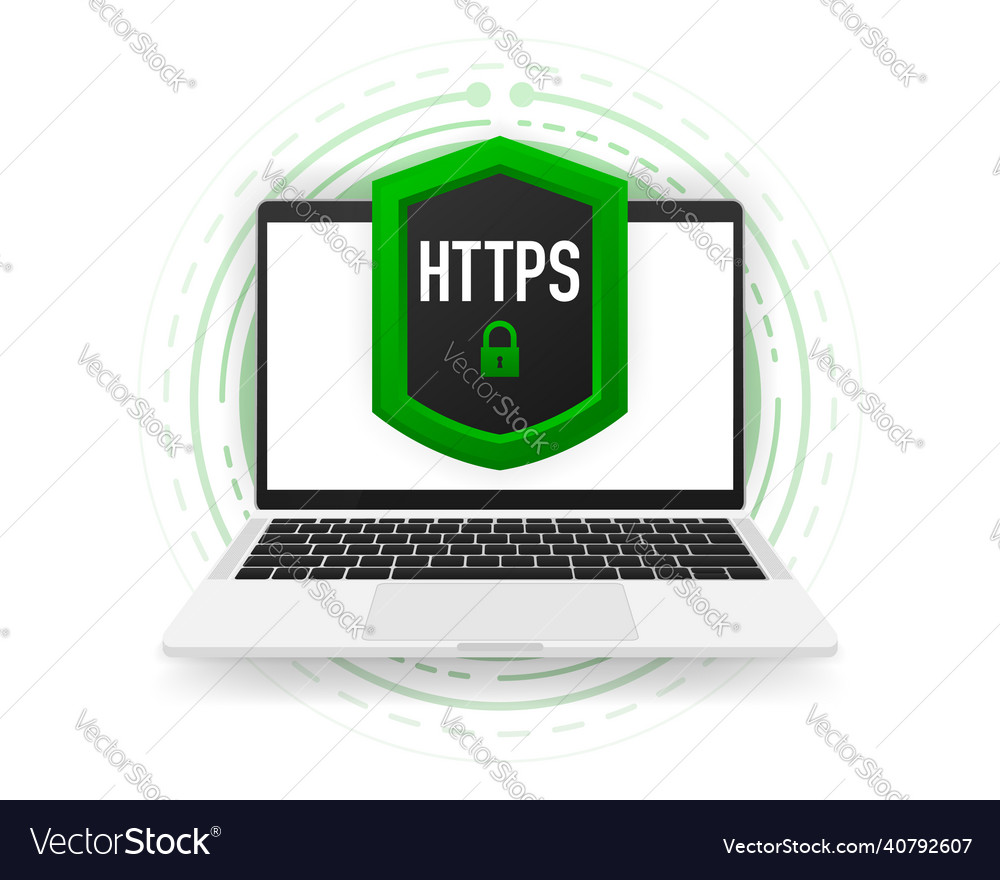 Https and http protocols safe web surfing Vector Image