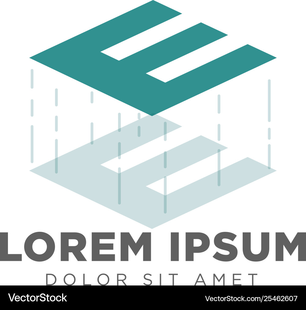Letter e logo design template for business brand Vector Image