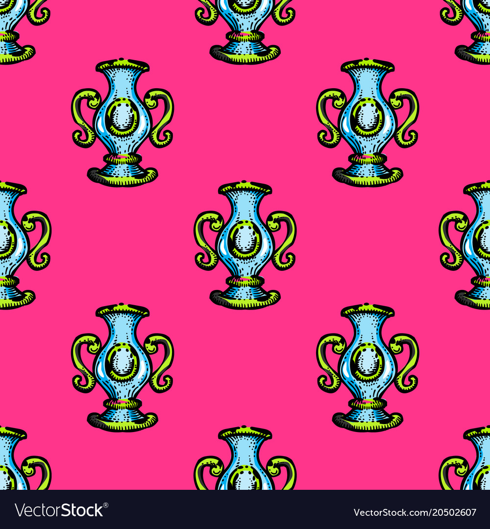 Magic vase seamless pattern Royalty Free Vector Image