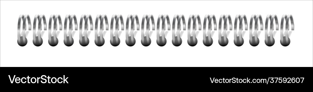 Metal binder realistic silver spiral coils Vector Image