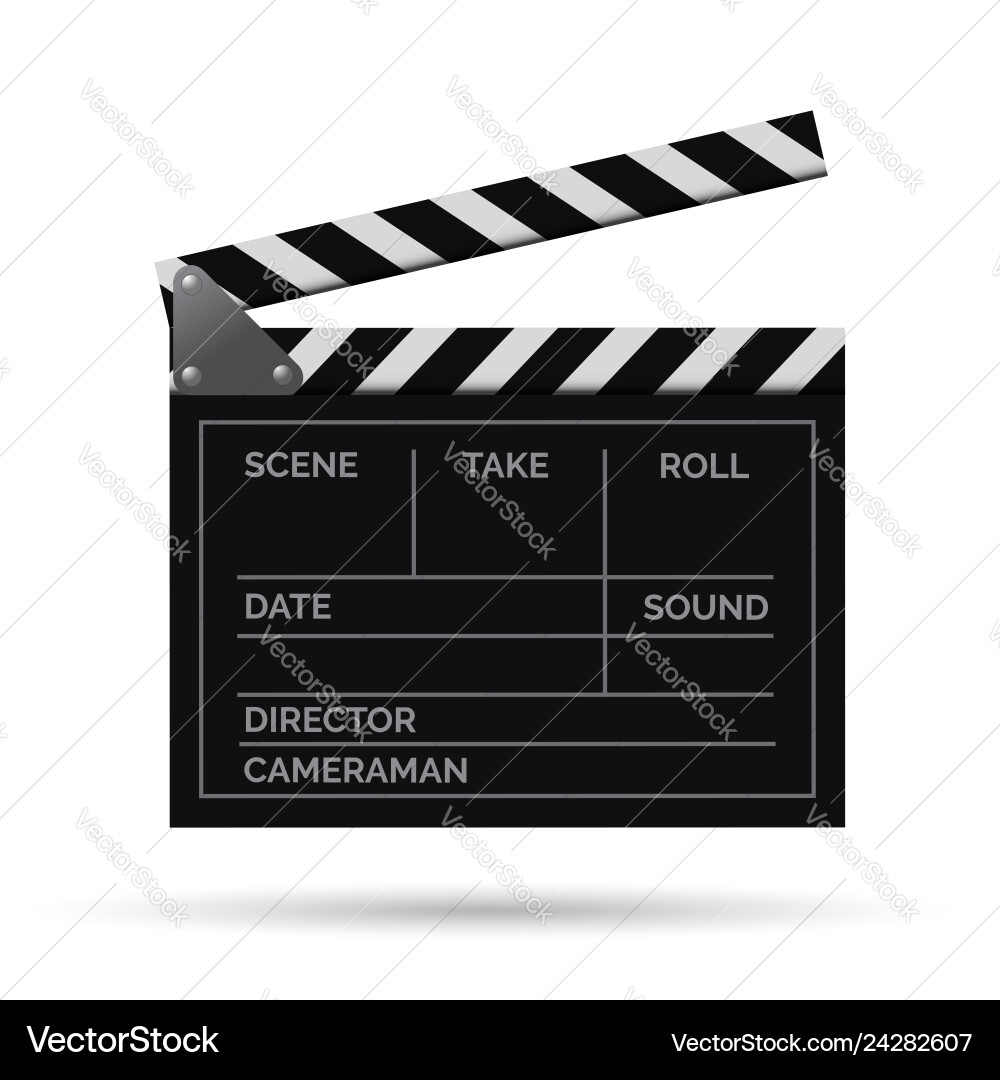 Realistic movie clapper slapstick Royalty Free Vector Image