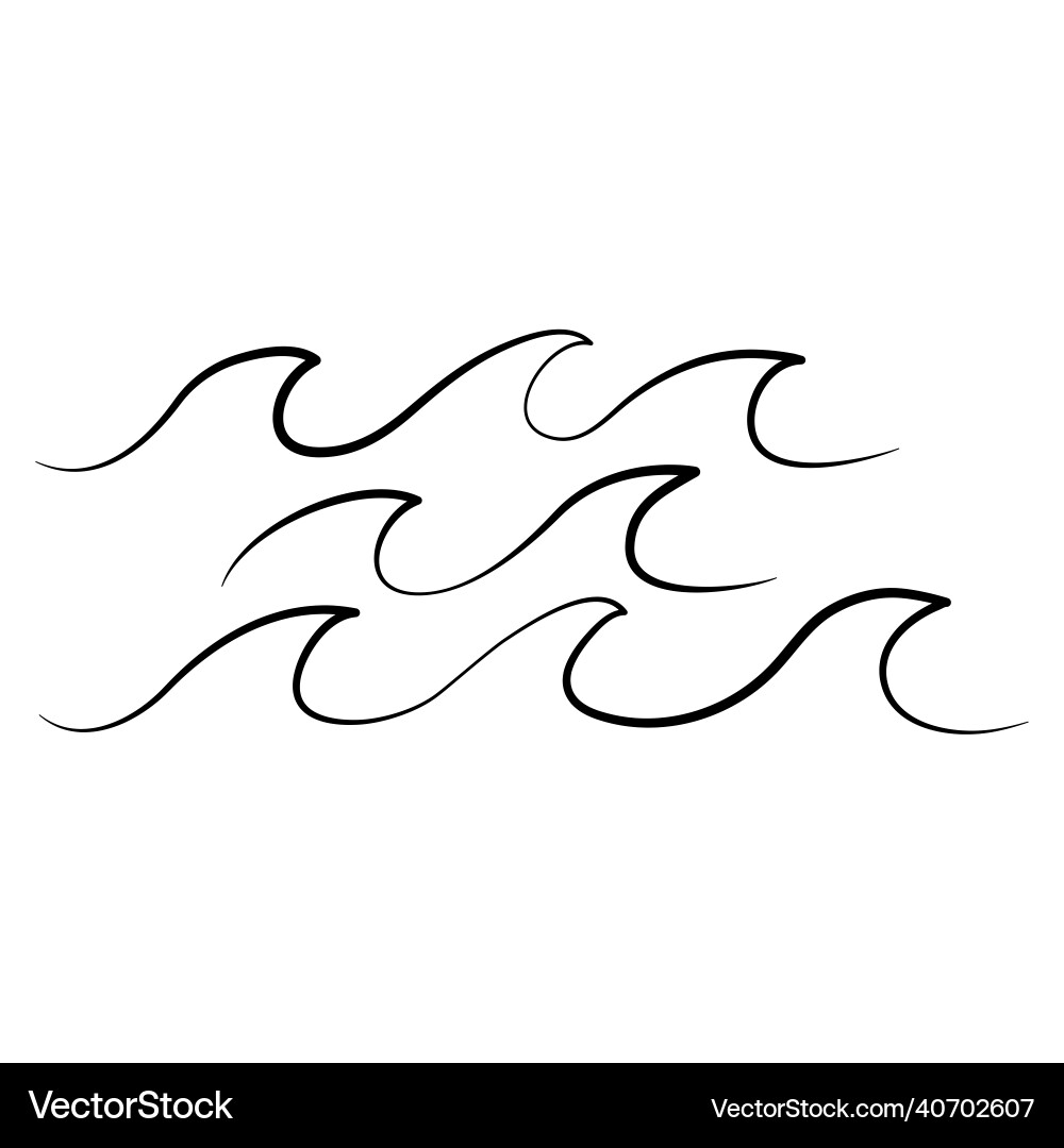 Simple minimalist waves handdrawn water lake river
