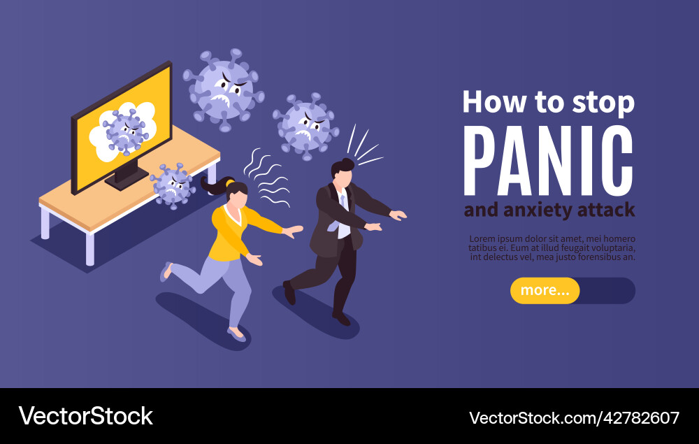 Stop panic attack banner Royalty Free Vector Image