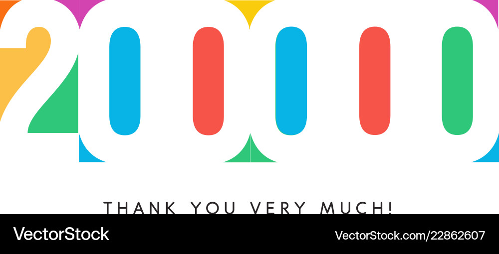 Two hundred thousand subscribers baner colorful Vector Image