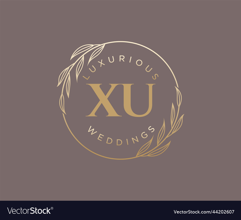 Xu initials letter wedding monogram logos Vector Image
