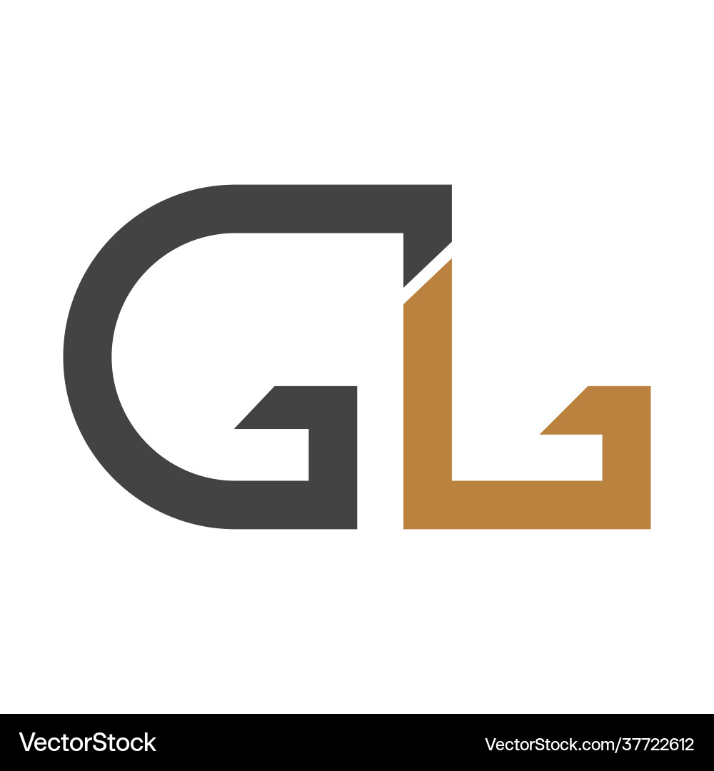 Alphabet letters monogram icon logo lg gl Vector Image
