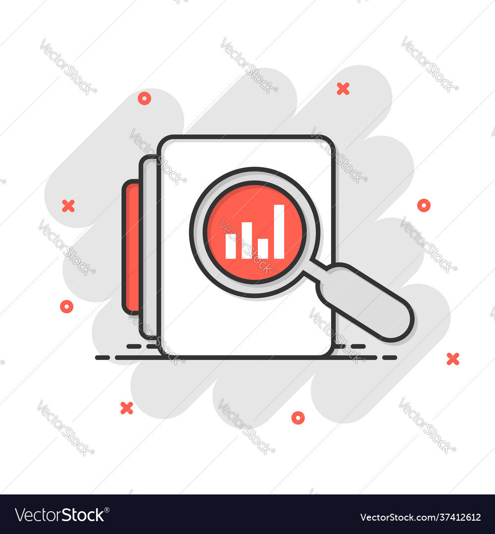 Audit document icon in comic style result report Vector Image