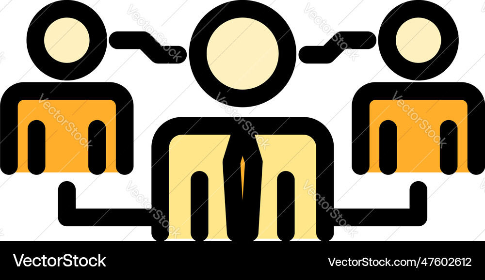Colleague business group icon flat Royalty Free Vector Image