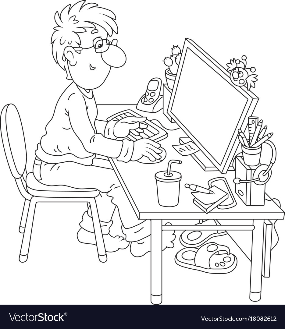 Computer user Royalty Free Vector Image - VectorStock