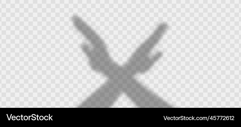 Cross hands shadow overlay woman armbreak Vector Image