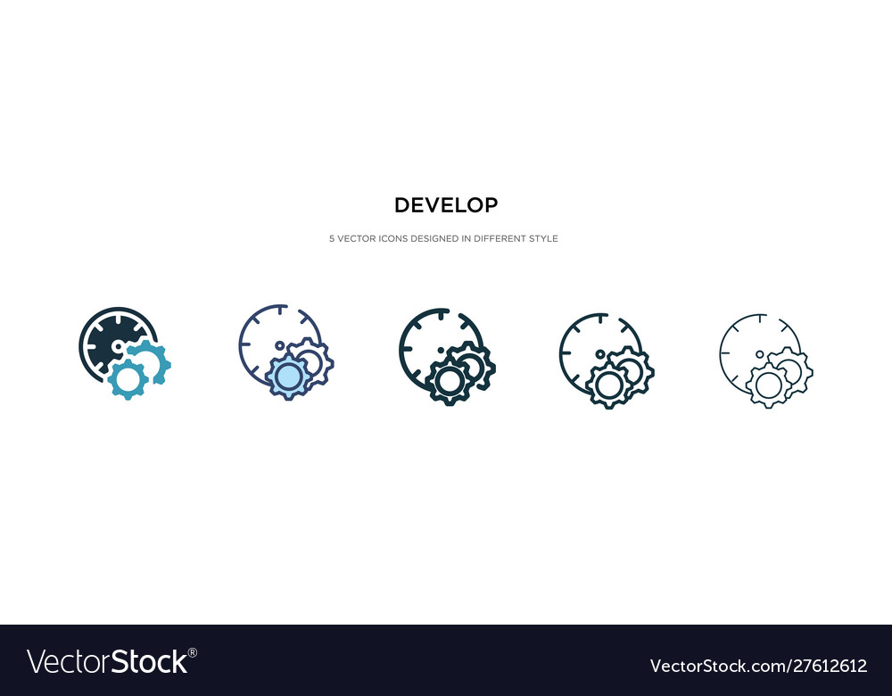 Develop icon in different style two colored Vector Image