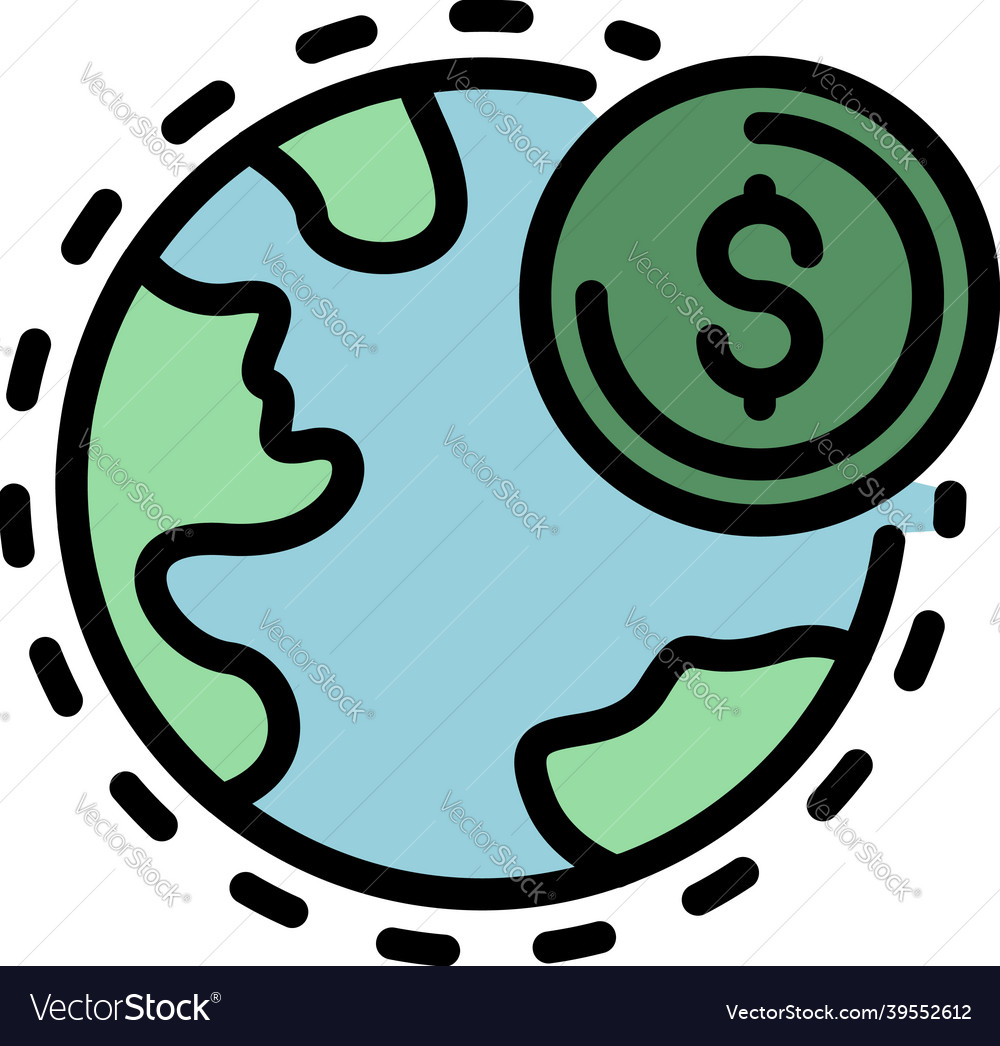 Global restructuring icon color outline Royalty Free Vector Global restructuring icon color outline Royalty Free Vector