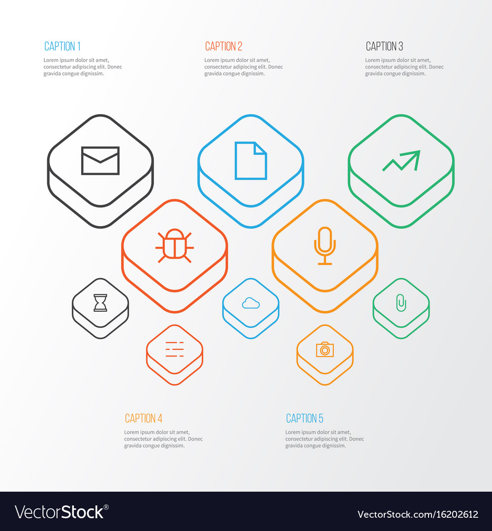 Interface outline icons set collection of cloud Vector Image