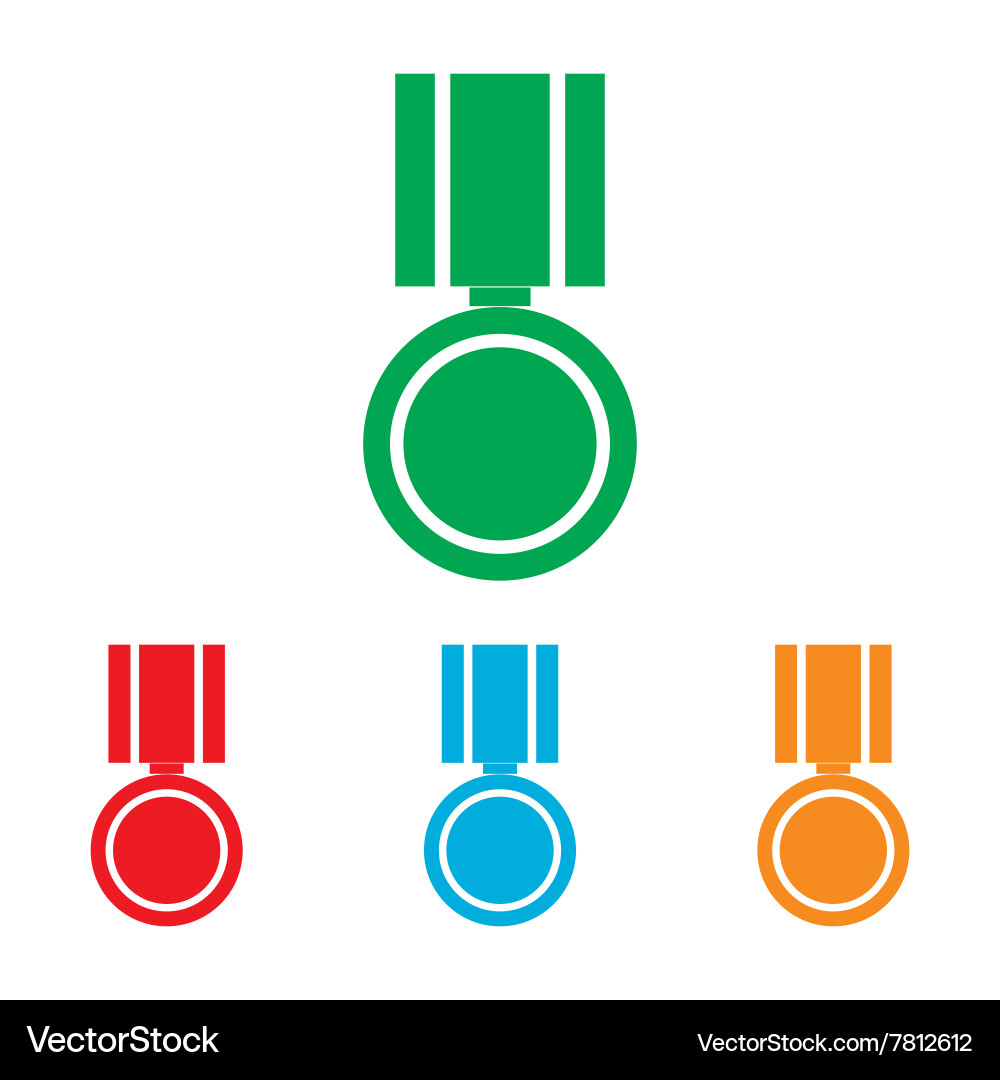 Medal sign colorful set Royalty Free Vector Image