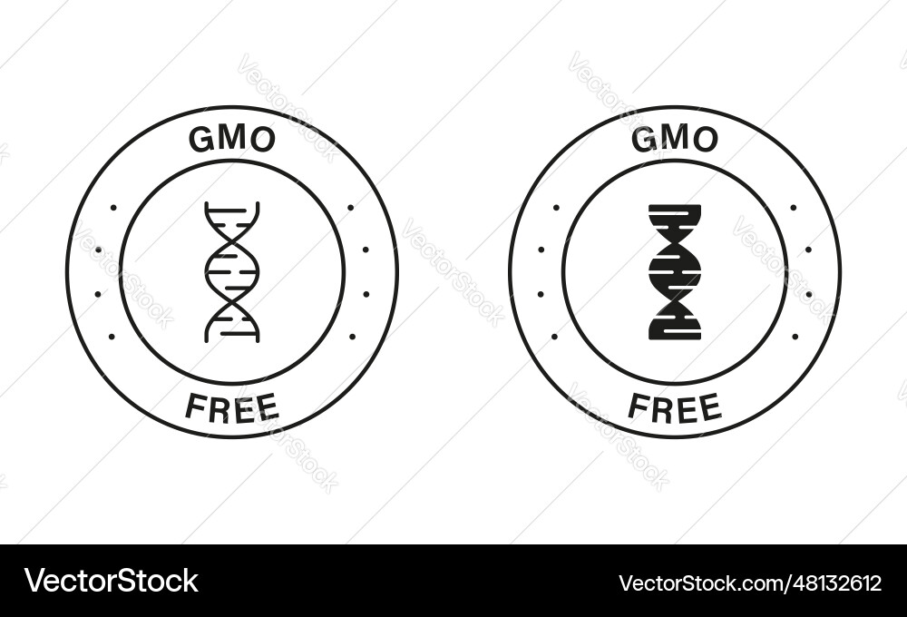 No genetically modified ingredients sign free gmo Vector Image