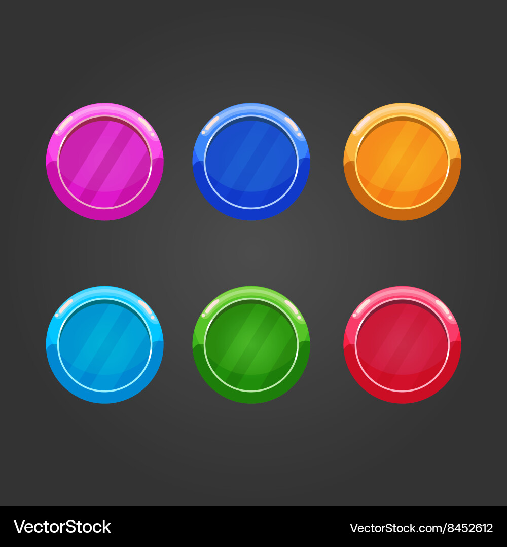 Set of color round buttons Royalty Free Vector Image