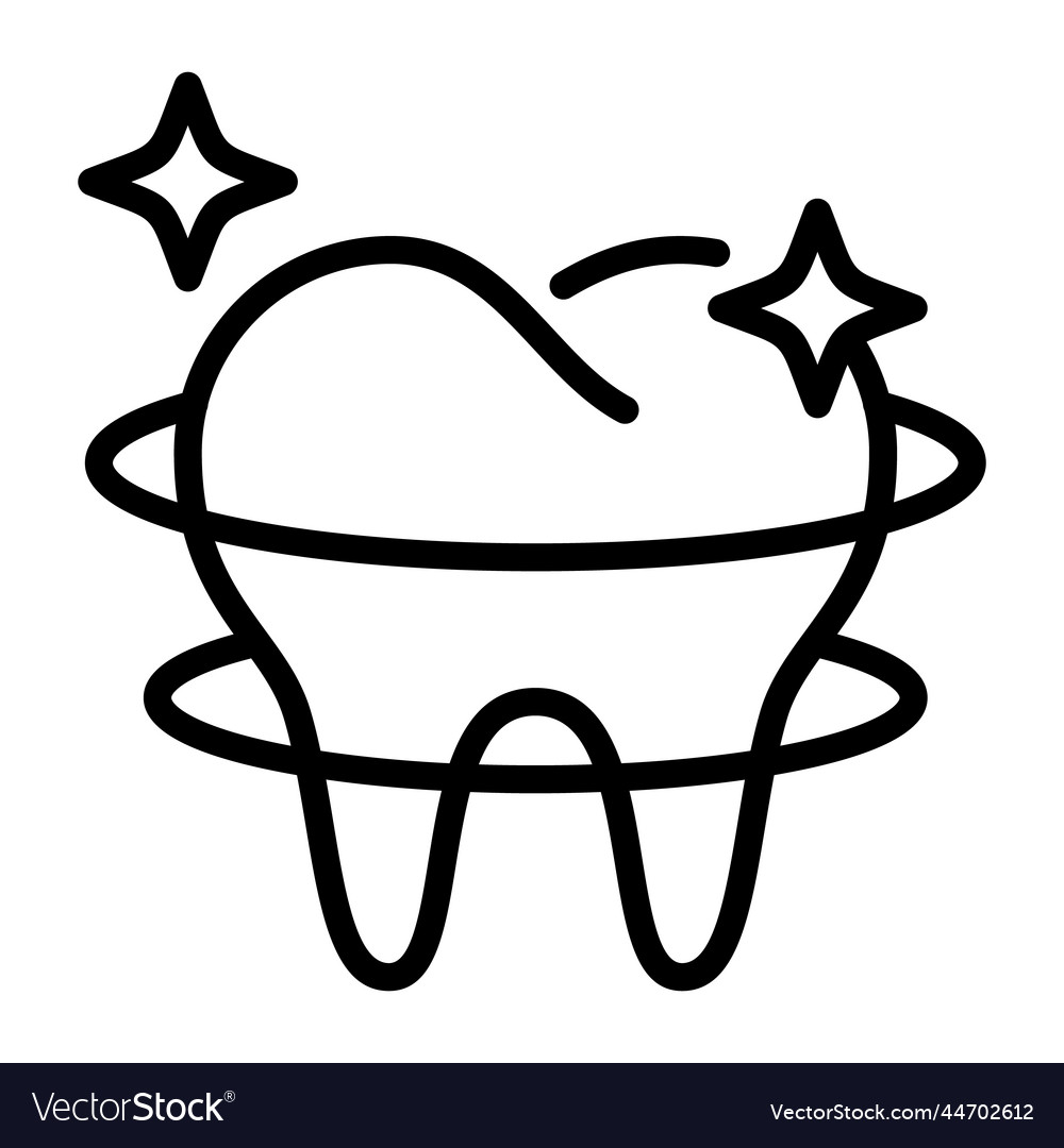 Tooth whitening outline icon dental care Vector Image