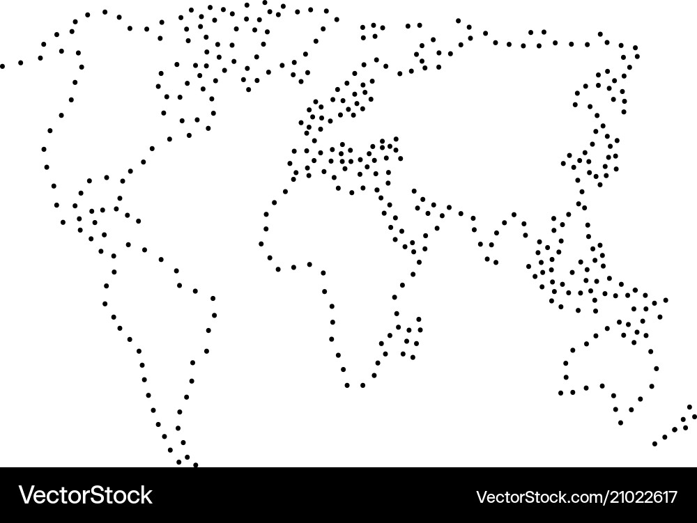 Abstract schematic map of world from the black Vector Image