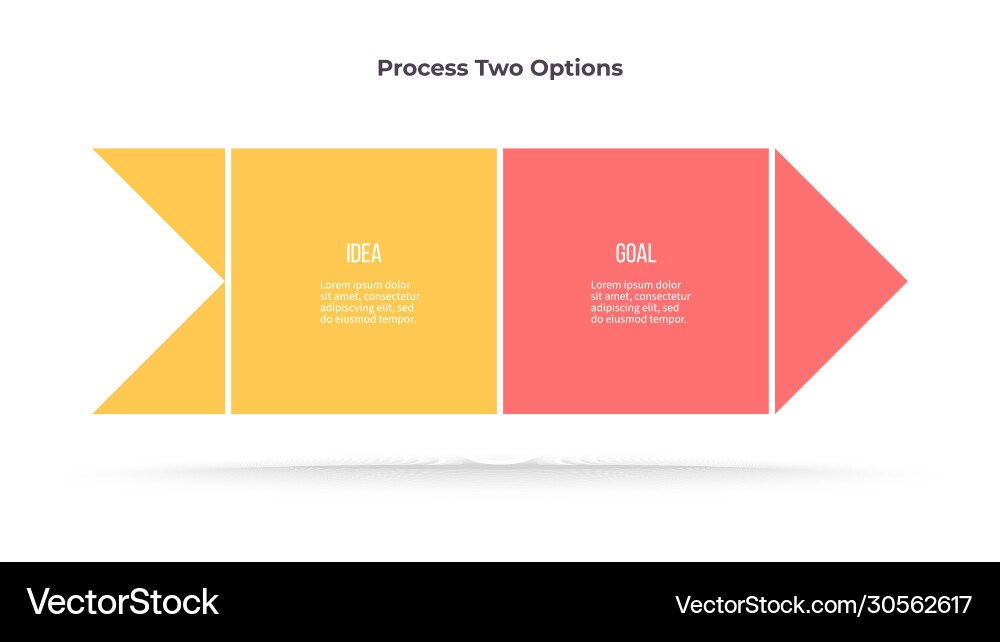 Business infographic arrow chart with 2 options Vector Image