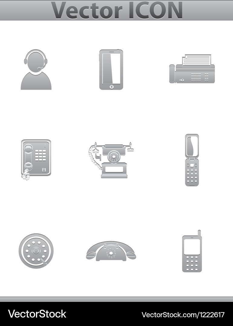 Call center square gray set icons Royalty Free Vector Image